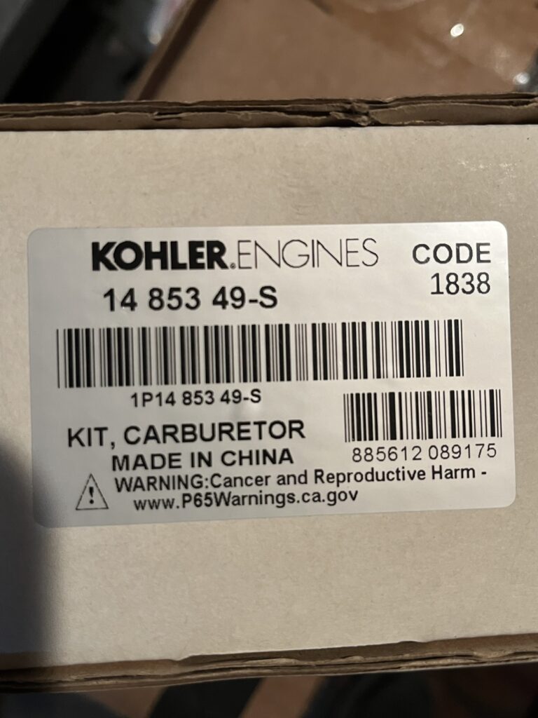 14 853 49-S Kohler Carb kit | Lauf EquipmentLauf Equipment